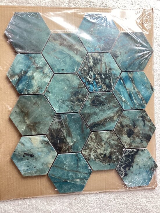 Floresta Verde | Bath | 1x12 Floresta Verde Polished Hexagon Tile ...
